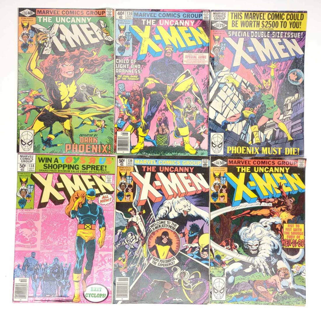 (6) X-men #135-140 Marvel Comic Books Auction