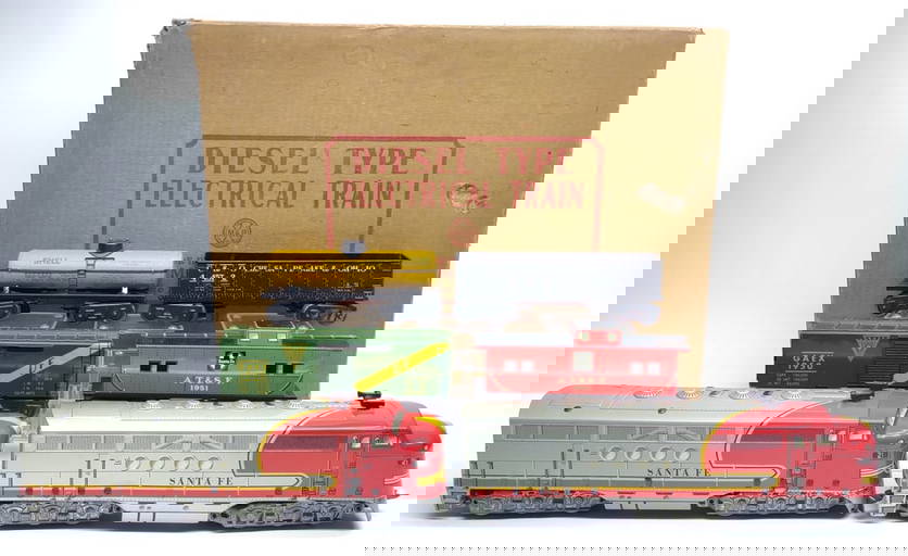 Marx Tin Diesel Type Electric Santa Fe Train Set