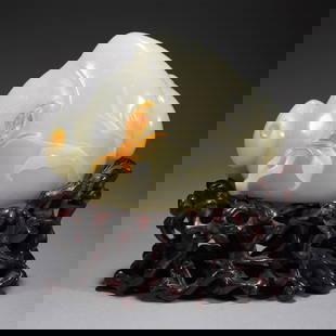 Pair Highly Important Chinese Carved White Jade Jars With Cover Auction