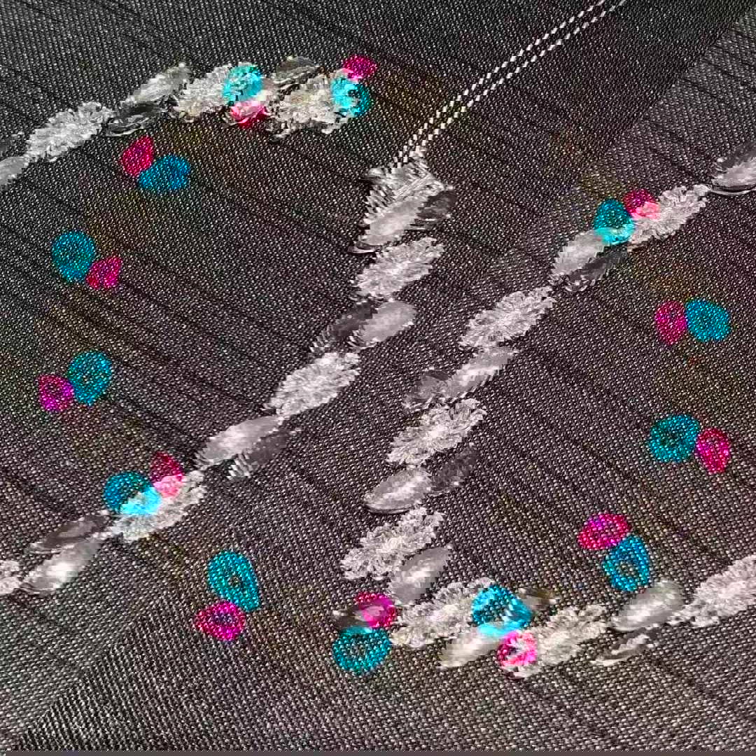 14k Gold 9.3 Ct Natural Paraiba Tourmaline & Ruby & Sapphire & Diamond ...