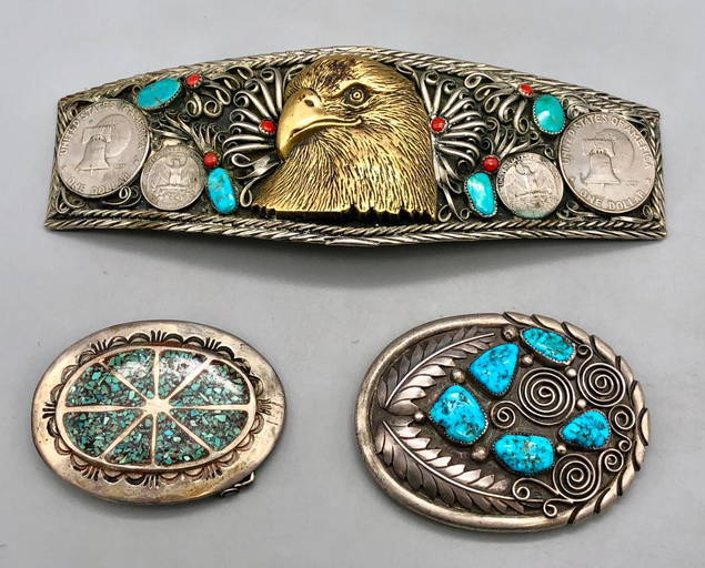 Three Vintage Belt Buckles