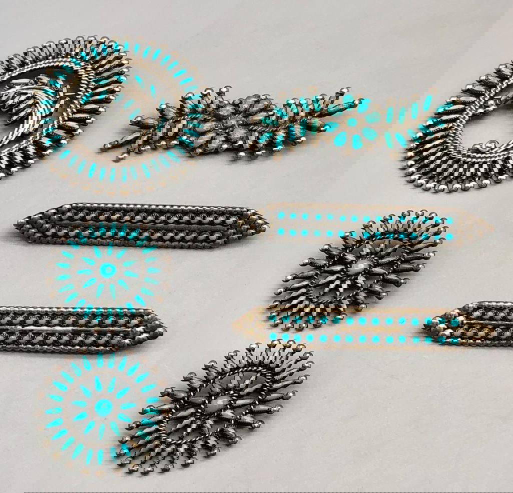 Six Vintage Needlepoint And Turquoise Pins Auction