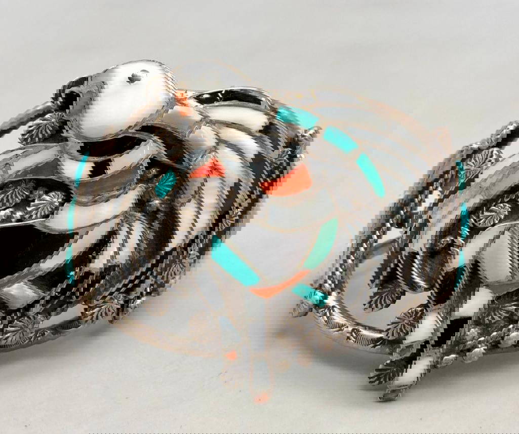 Vintage John Lucio Zuni Inlay Bracelet Auction