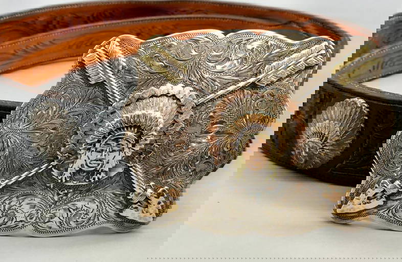 Bohlin Indian Chief Belt Buckle With Leather Belt