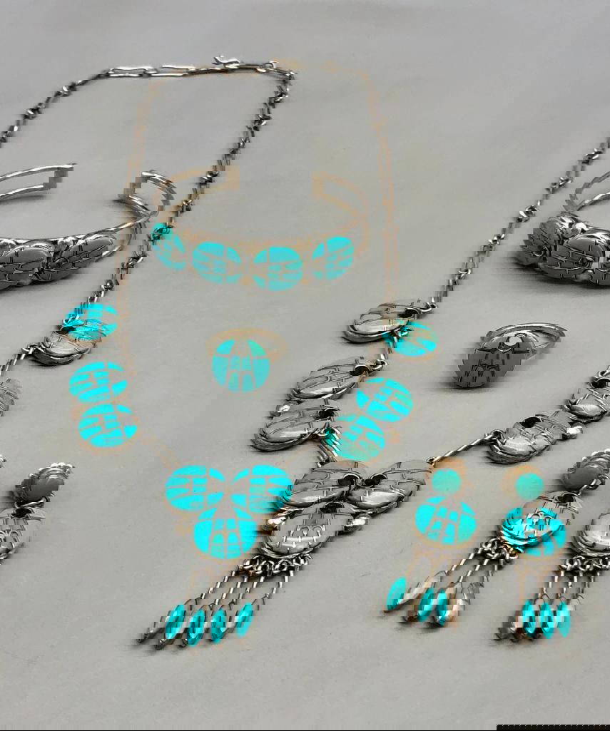 Annie Quam Gasper Turquoise Necklace Set Auction