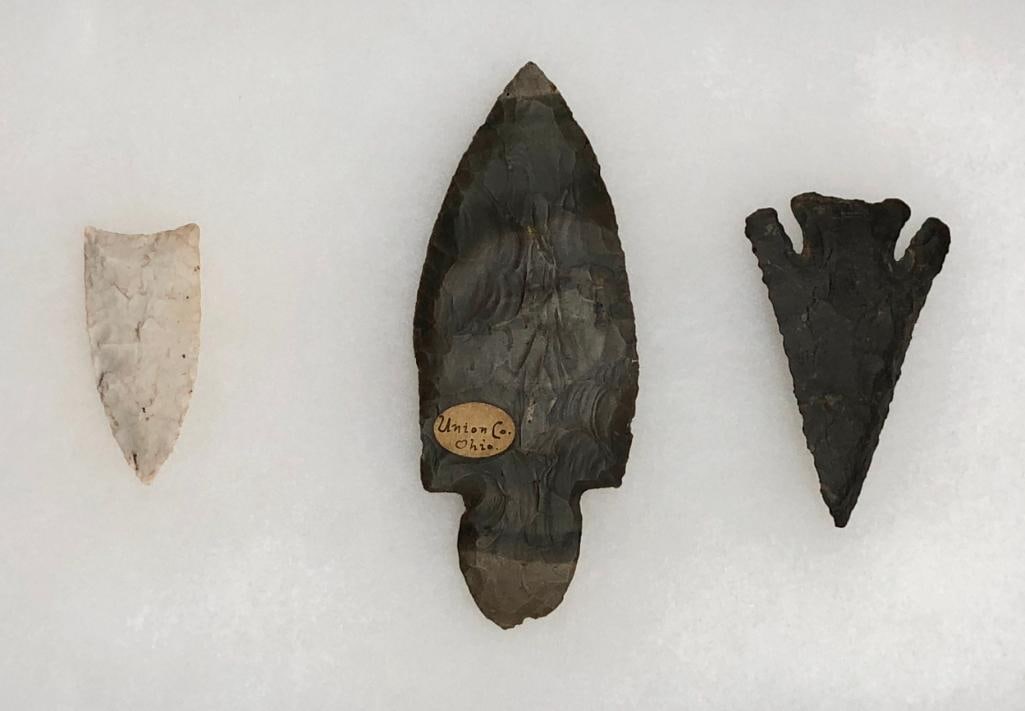 Three Prehistoric Stone Points With Certificates Auction
