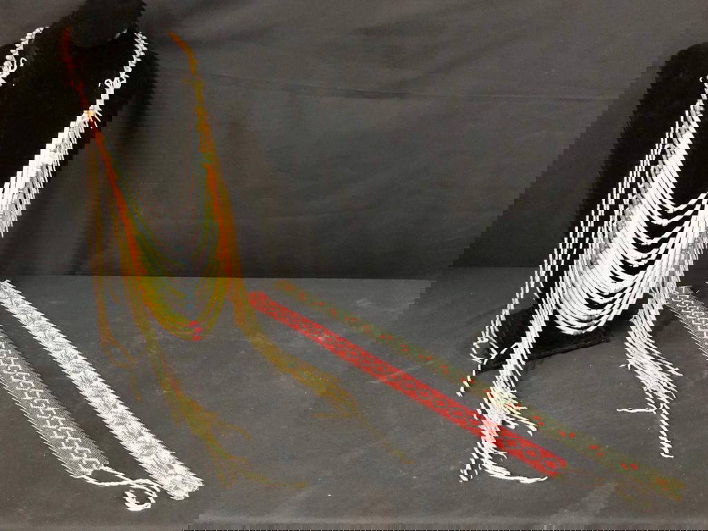 Crow Loop Necklace And Two Beaded Strips Auction