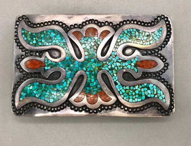 Vintage Tommy Singer Inlay Belt Buckle