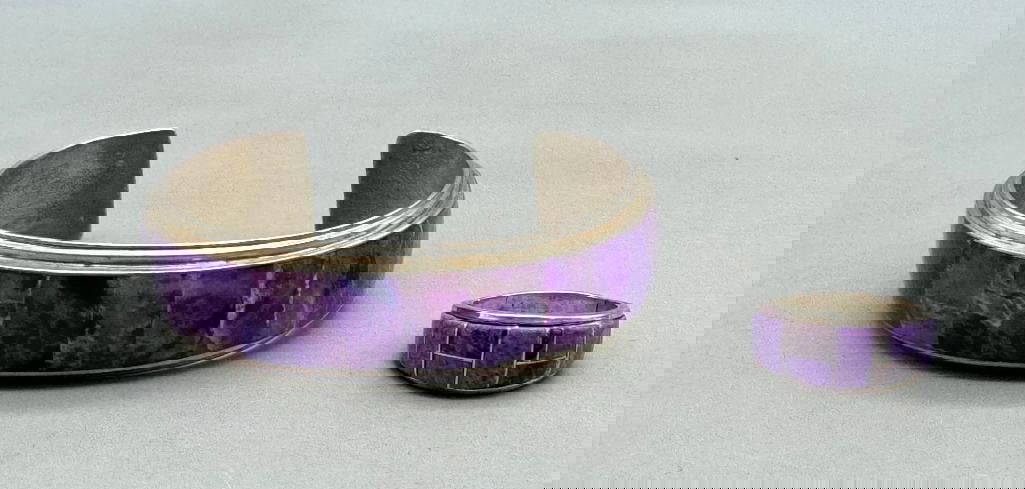 Sugilite Inlay Bracelet And Ring Auction