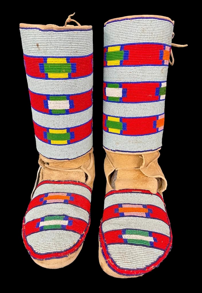 Early Kiowa High Top Moccasins