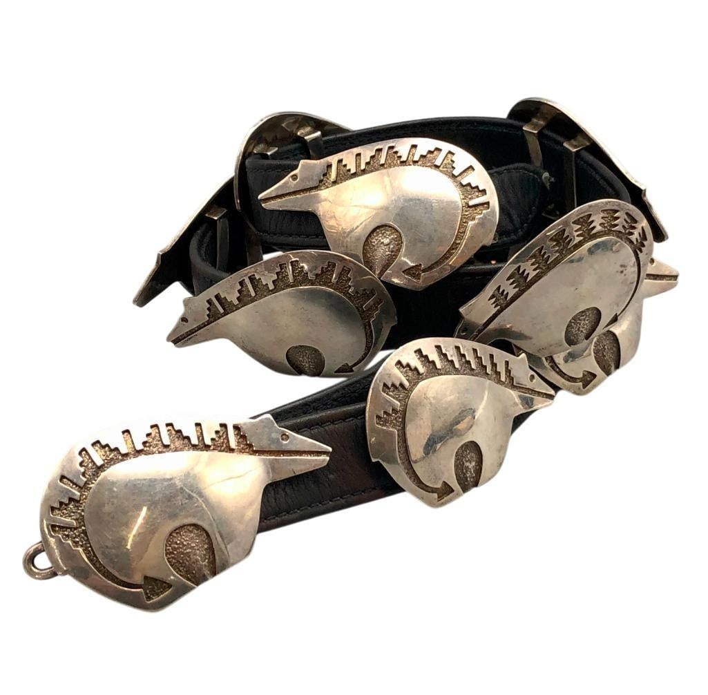 Bear Themed Sterling Silver Concho Belt Auction