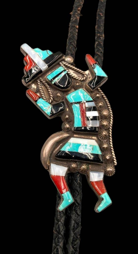 Vintage Zuni Inlay Rainbow Man Bolo Tie - Jul 09, 2025 | Western ...