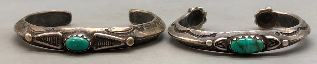 Two Coin Silver Ingot & Turquoise Bracelets By Jock Favour Auction