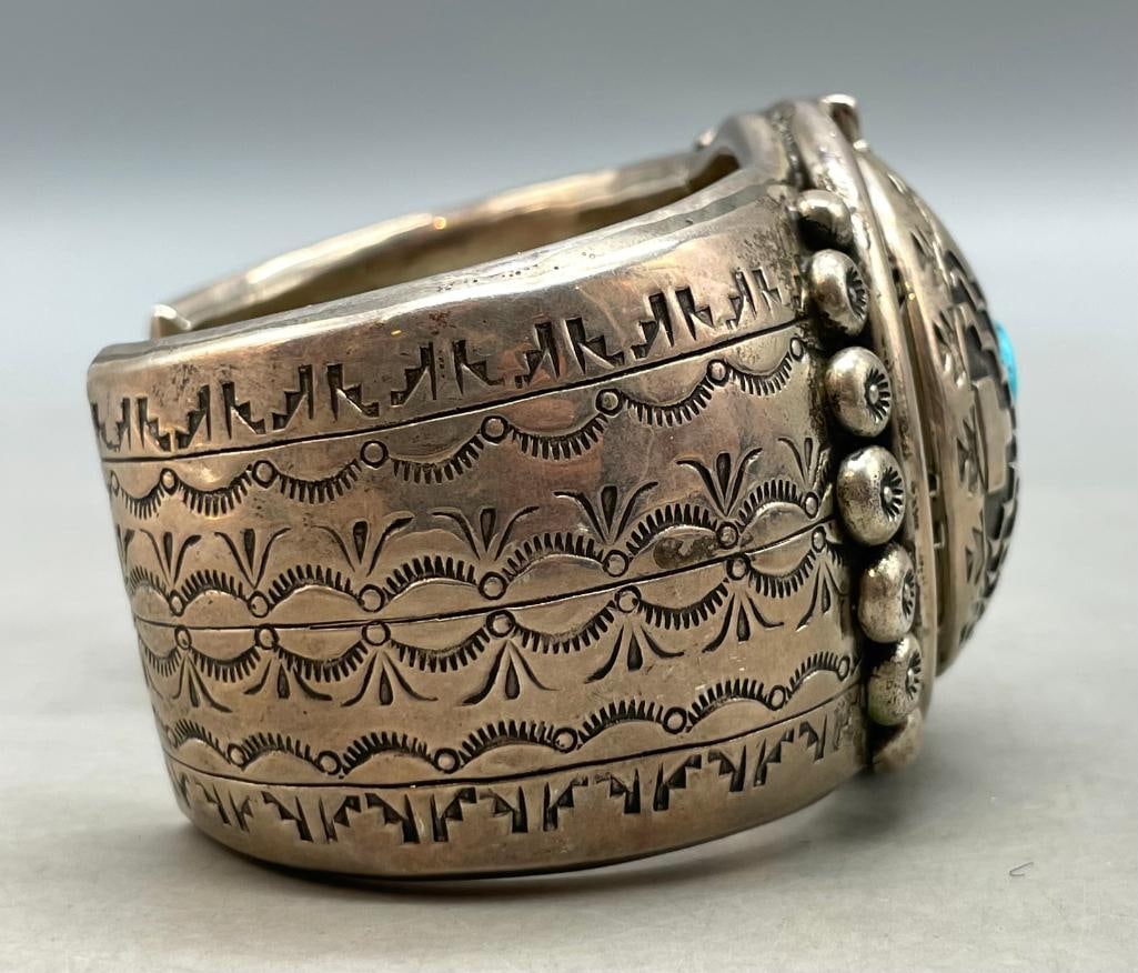 Statement Sterling Silver Spinner Bracelet By Leo Nez Auction