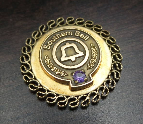 Vintage 10k Gold Southern Bell Service Pin