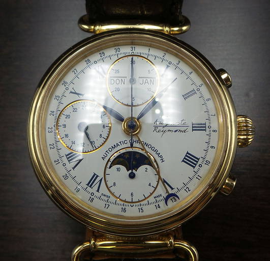 Vintage AUGUSTE REYMOND Jazz Age Automatic Triple Calendar Moon Phase ...