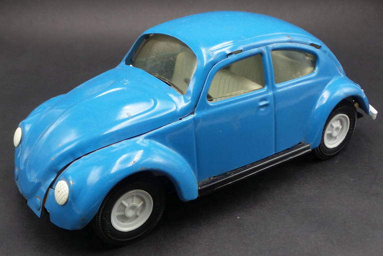 Vintage Tonka Blue Pressed Steel Vw Beetle Toy Car