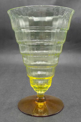 Vintage 1930s Art Deco Utility Glass Works Cambodia Ware Amber Vaseline ...