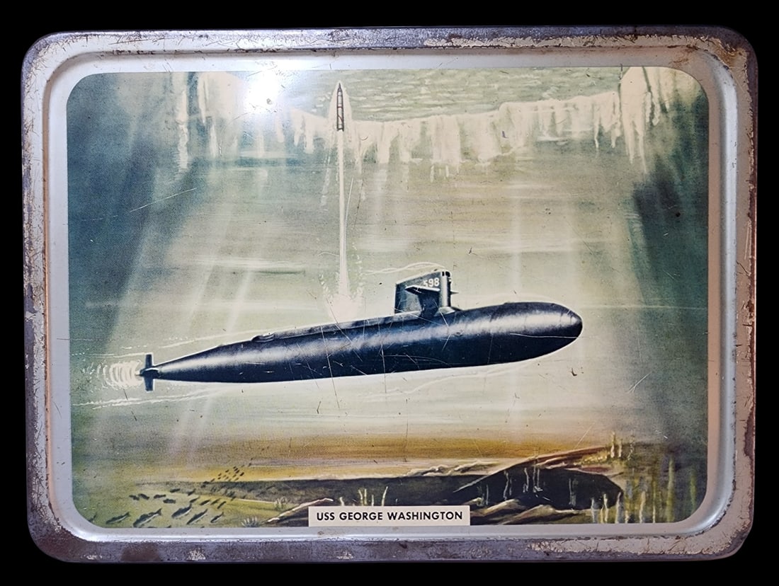 Vintage 1960s Mid Century Submarine Seawolf / Nautilus Lunch Box