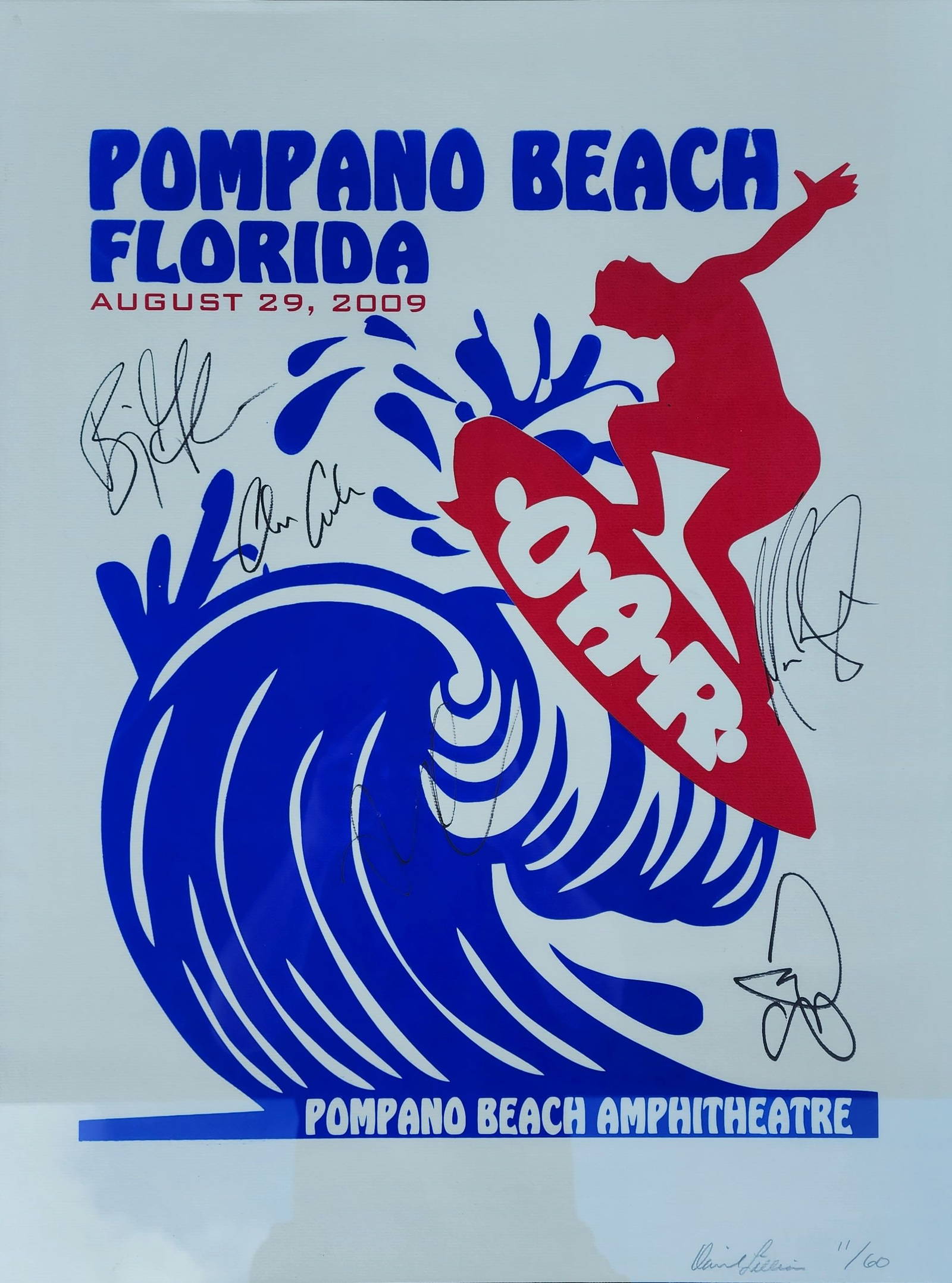 Very Rare O.a.r. Rock Band Pop Art Surfing Concert Poster /w Autographs ...