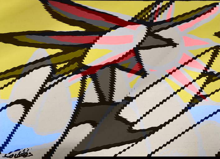 Vintage 1970s Alexander Calder "arctic Sunset" Silkscreen Print