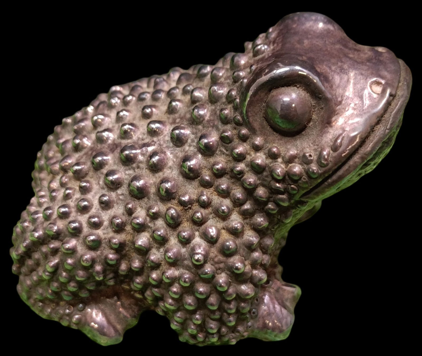 Very Unusual Vintage Solid Cast Metal Frog Sculpture Auction