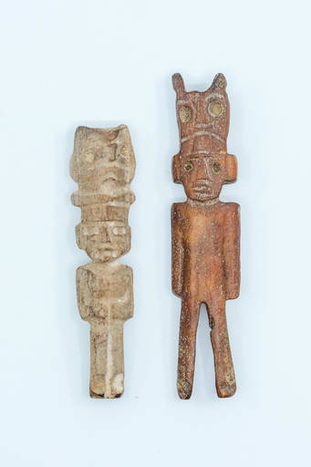 Pre-Columbian Aztec Carved Bone Figures, Pair (#0126) on Jun 08, 2022 ...
