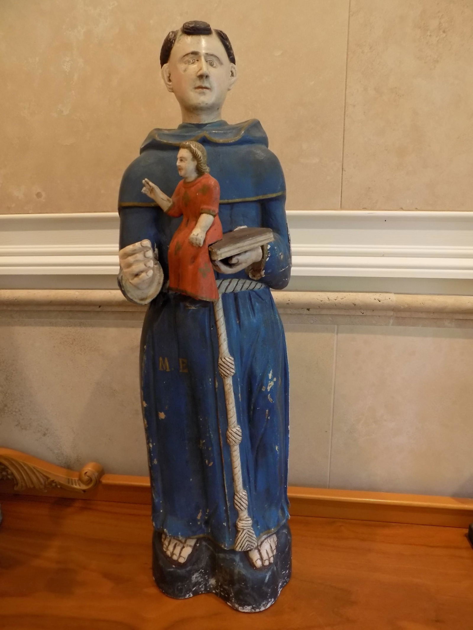 Antique Spanish Colonial Santo Standing Figure