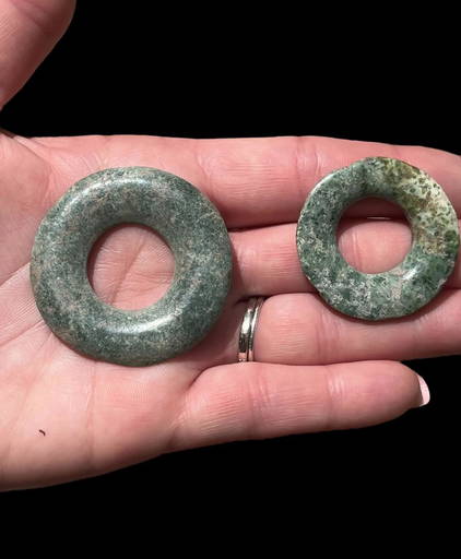Pair Of Pre Columbian Jade Ear Spools