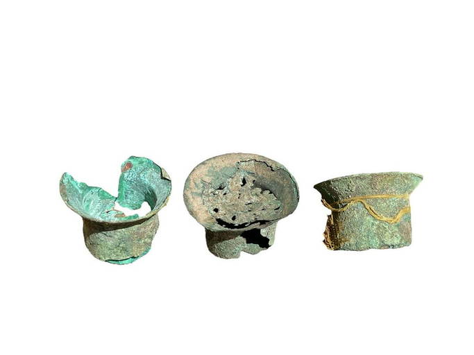 South American Mummy Bundle Copper Ear Spools