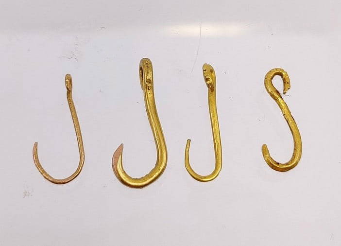 Pre Columbian Gold Fish Hook Collection