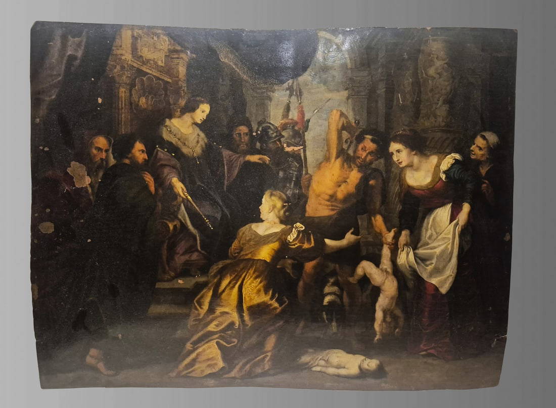 Very Rare 17th Century Oil On Copper Judgement Of Solomon - Jun 21 ...