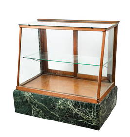 Antique Oak Store Display Case Glass Front