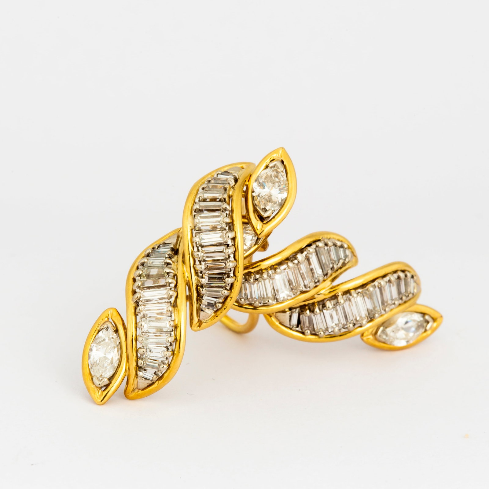 Estate 18k Gold And Diamond Statement Earrings Auction