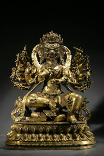 A TIBETAN GILT BRONZE PIG-FACE BUDDHA STATUE. (#0092) on Jan 08, 2023 ...