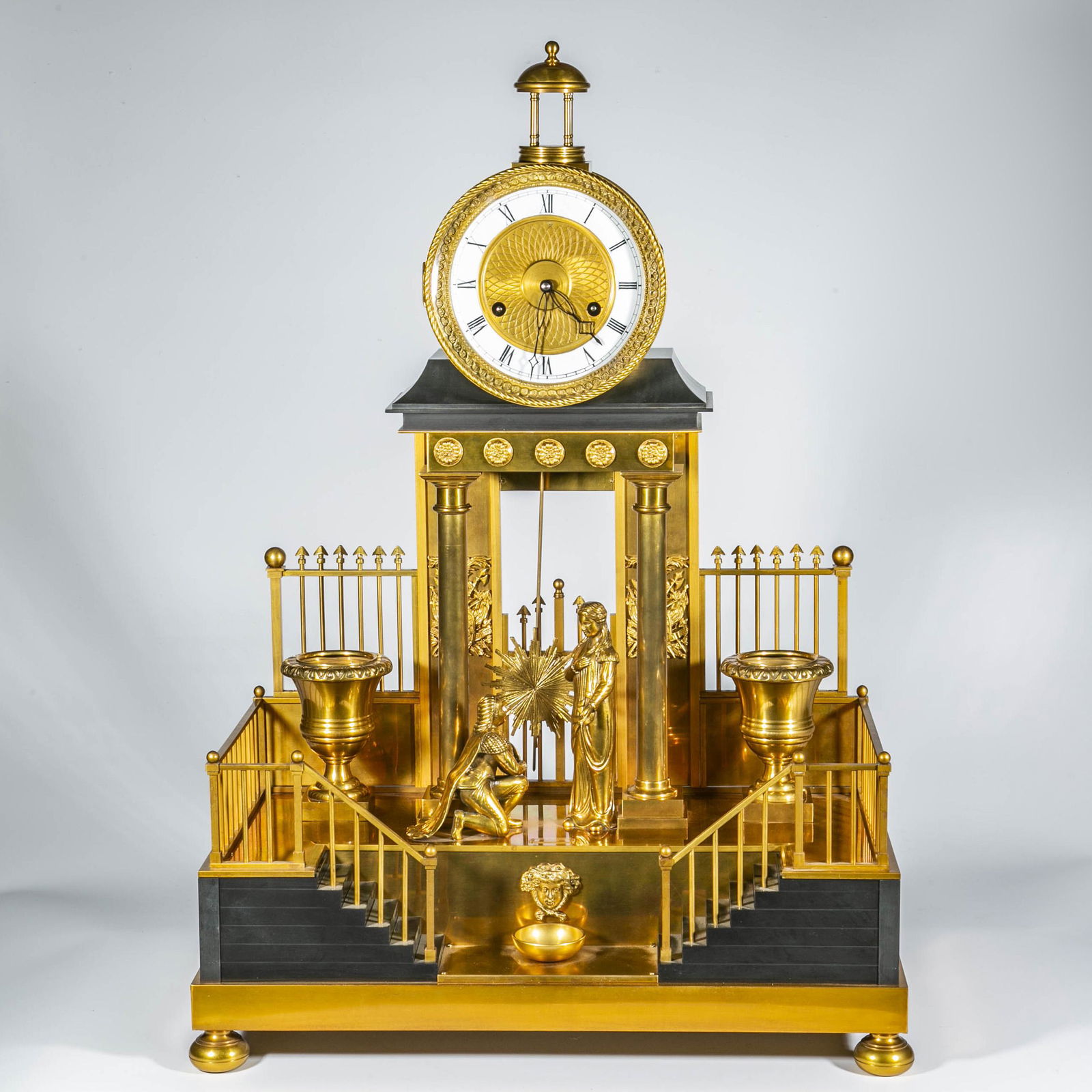 A Gilt Bronze Table Clock.