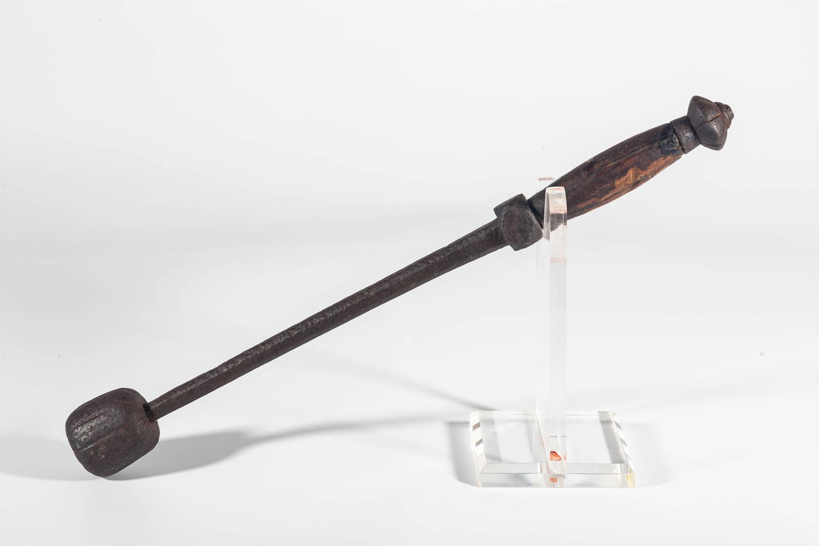 A Cast Iron Cold Weapon Melon-shaped Hammer. Auction