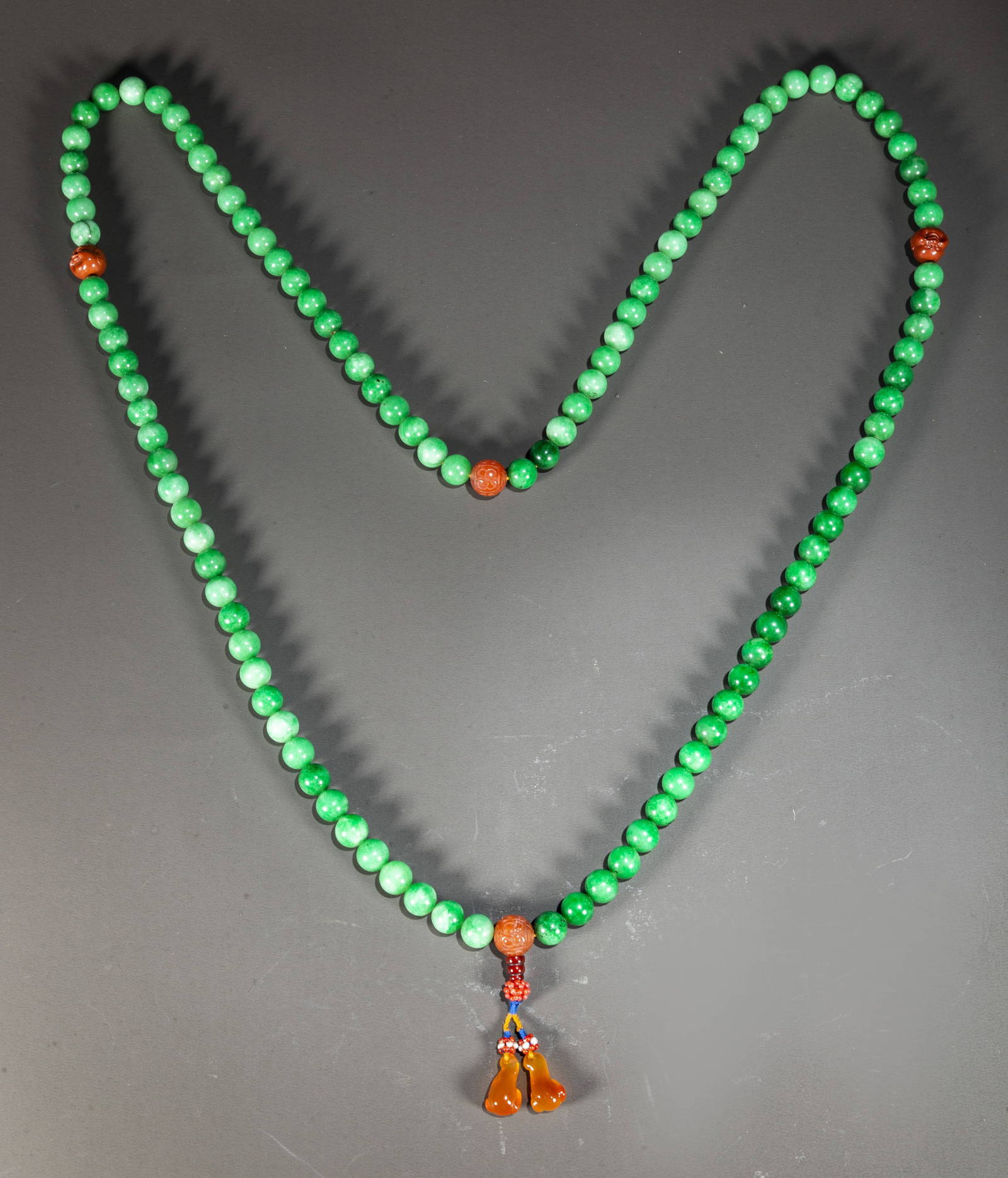 Buy A String Of Jadeite Buddha Beads. | Ancient Charm Auctions In Pa