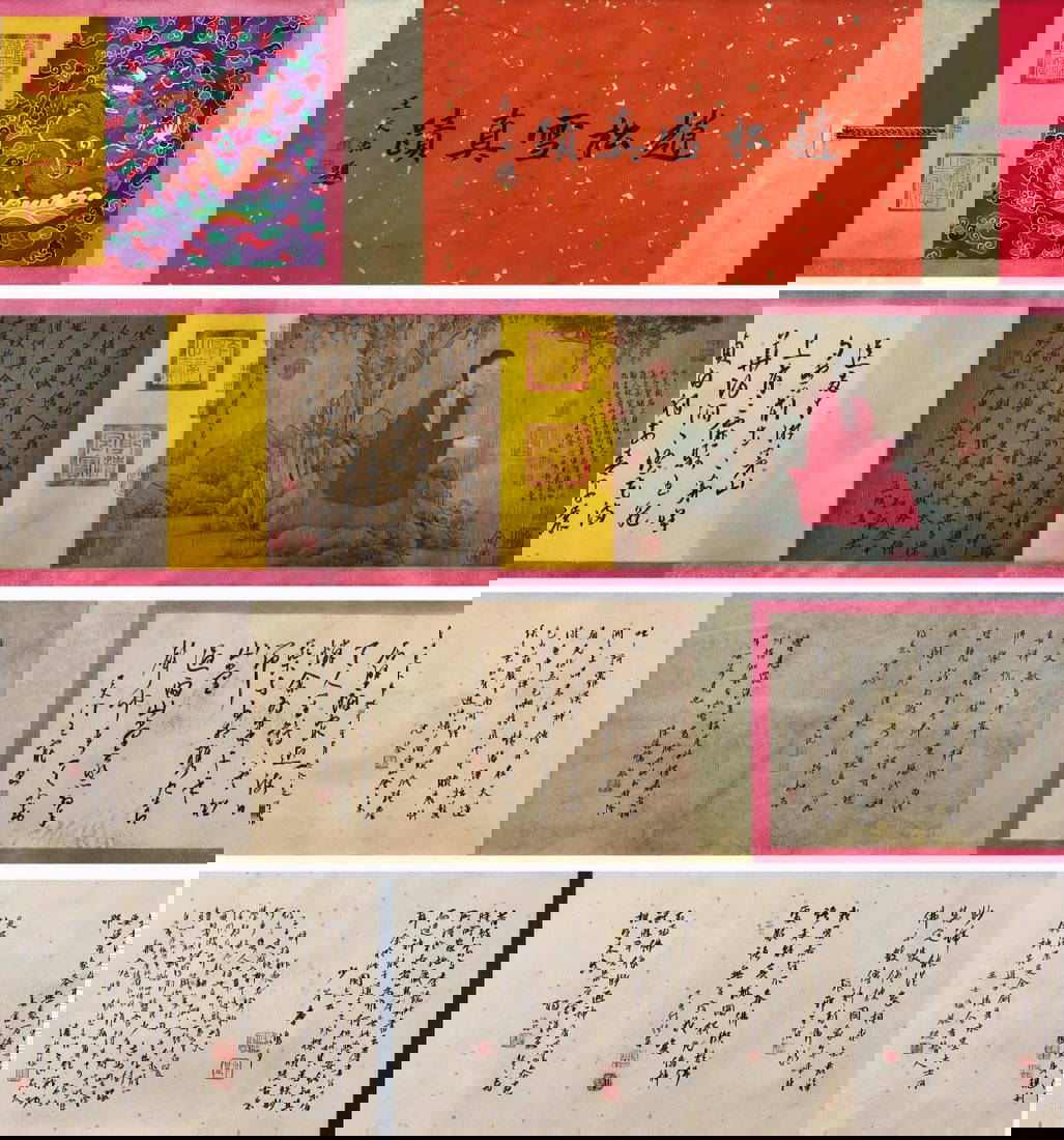 A Zhao Mengfu's Silk Scroll With A Picture Of Luo Han In Red Auction