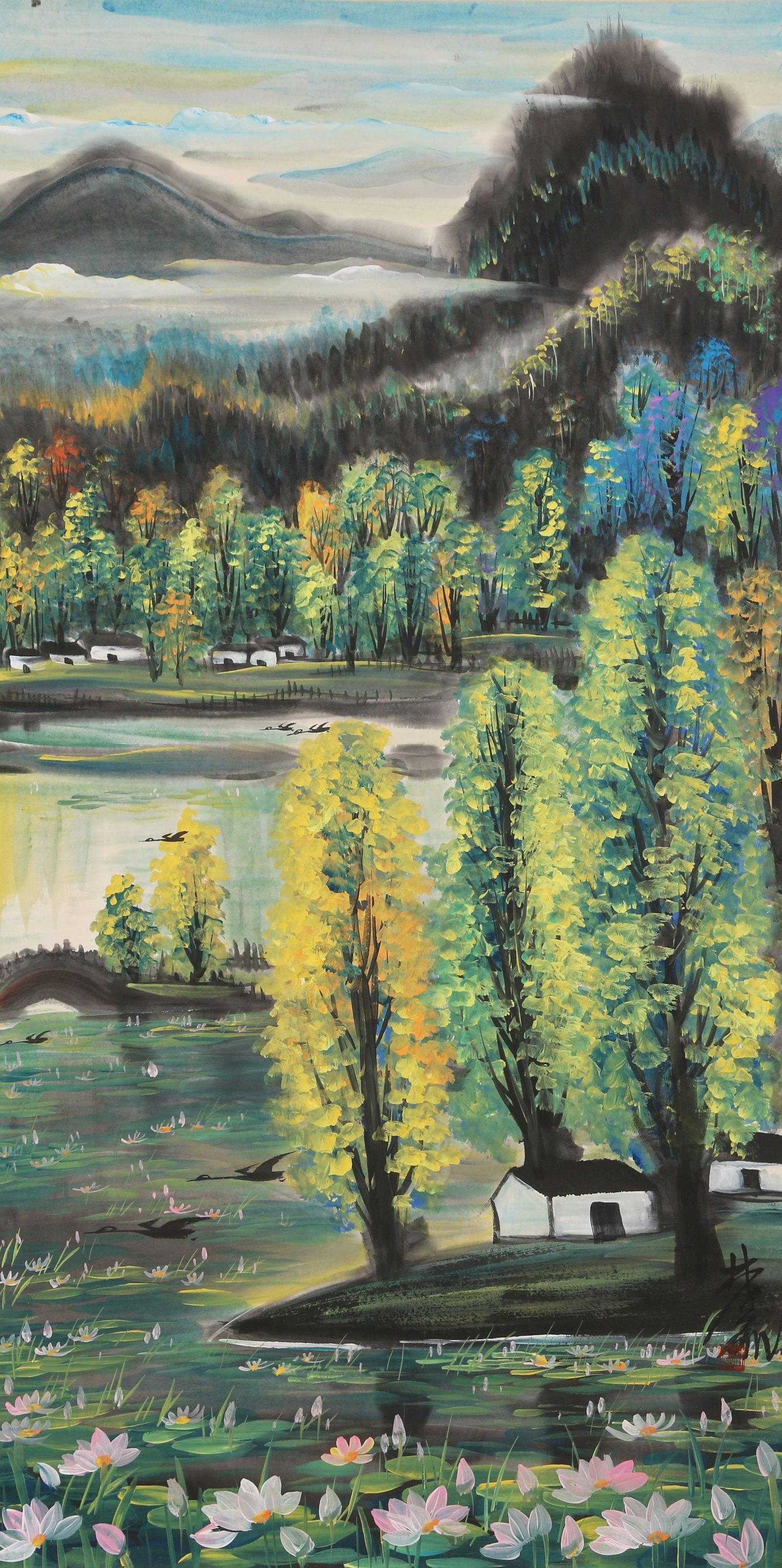 A Landscape Painting On Paper By Lin Fengmian.林风眠 - Jul 05, 2025 ...