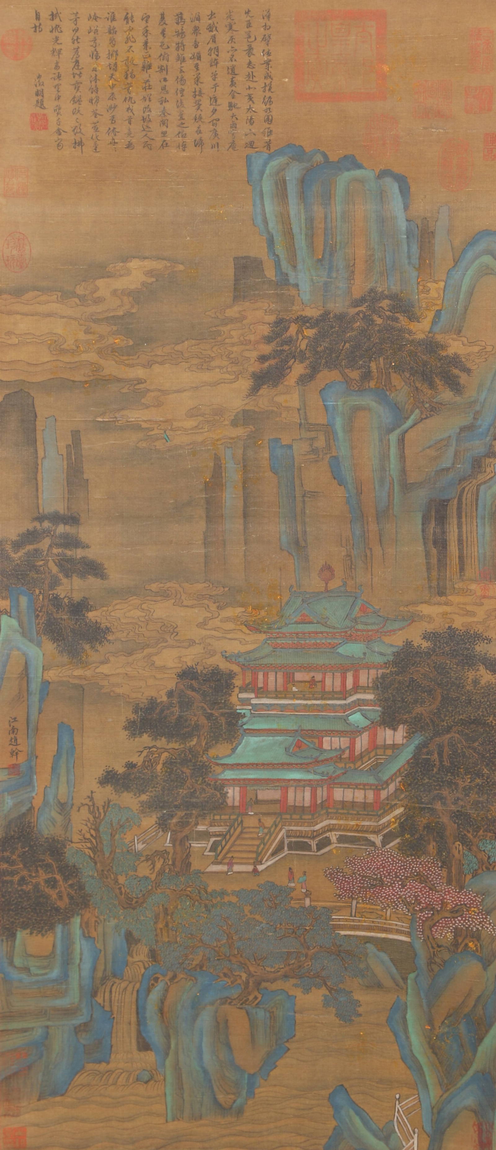 Buy A Immortal Mountain With Pavilions On Silk By Zhao Gan.赵干 | Ancient ...
