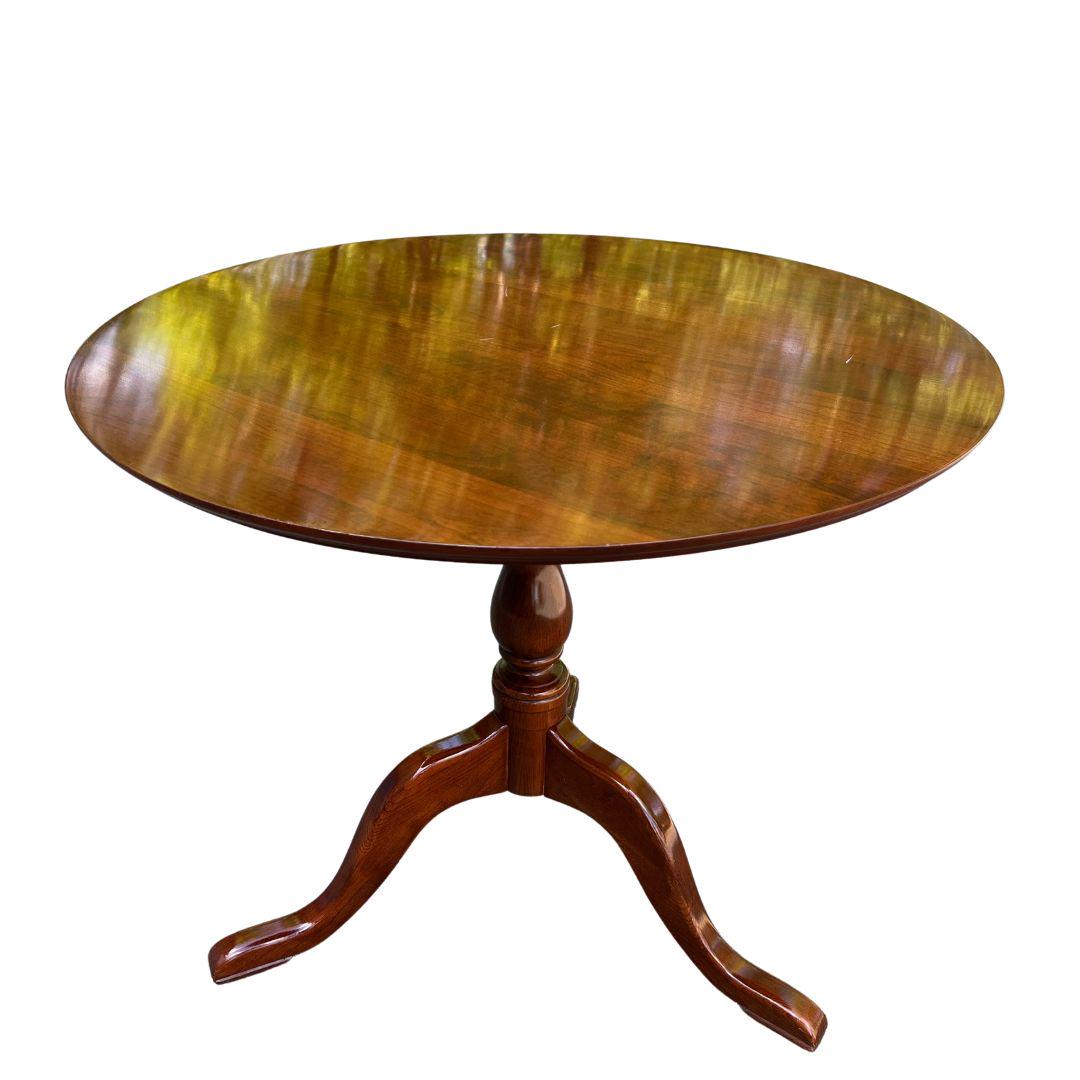 Round Red Oak Tea Table By Harden Furniture