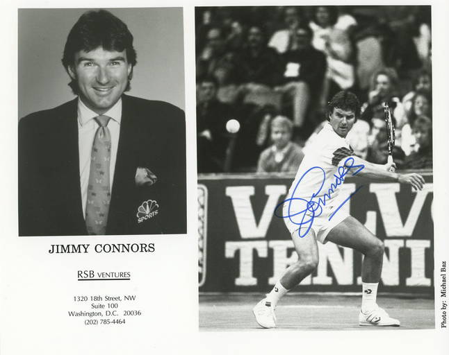 Jimmy Connors - Autographed 8 x 10" Publicity Photograph (#0099) on Sep ...