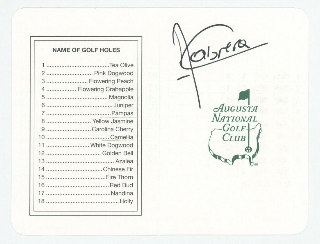Angel Cabrera - Masters Champ - Autographed Augusta National Golf Club ...
