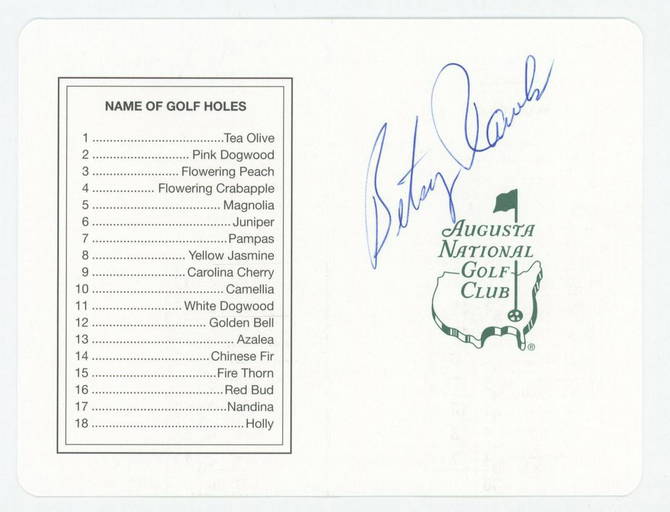 Betsy Rawls - LPGA Champion - Autographed Augusta National Golf Club ...