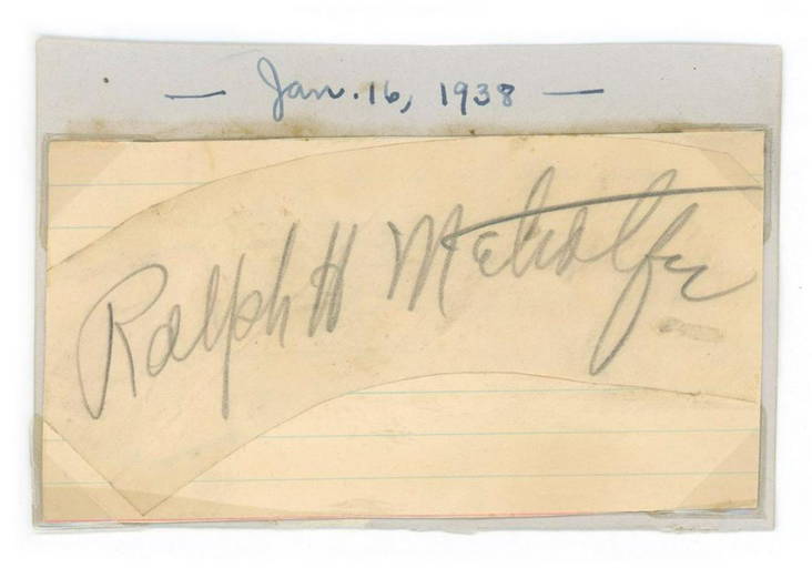 Ralph Metcalfe - Olymipc Track & Field Icon - Autographed Cut Signature ...