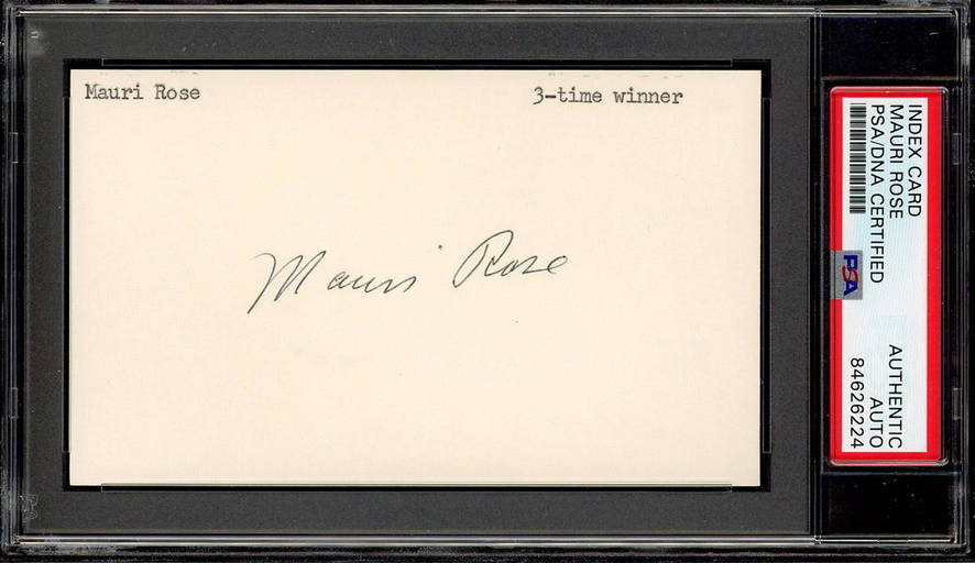 Mauri Rose Indianapolis 500 Racecar Champion (d. 1981) Autographed 3 X ...