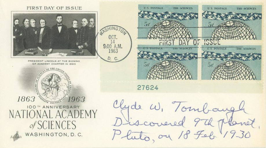 Clyde W. Tombaugh Astronomer Who Discovered Pluto Autographed First Day ...