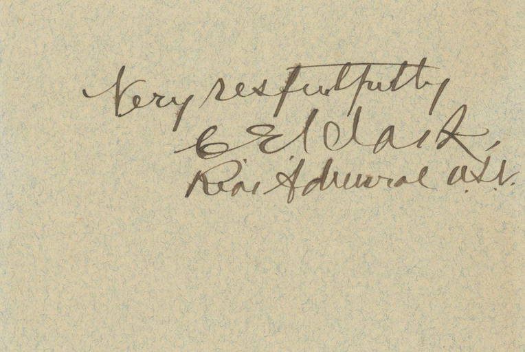 Charles Edgar Clark U.s. Navy: American Civil War Autographed 4.5 X 3" Card