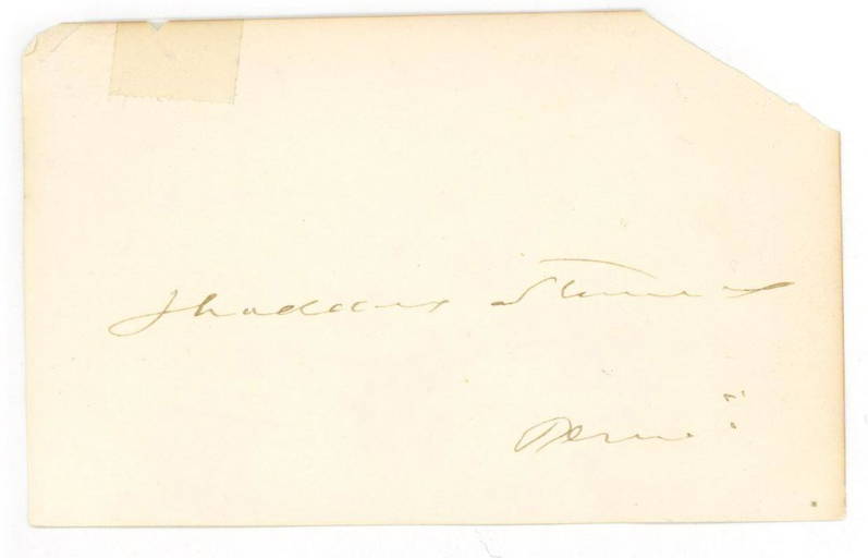 Thaddeus Stevens U.s. Congressman From Pennsylvania Clipped Autograph